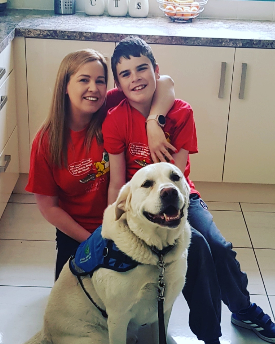 Gillian O’Connor Lynch and her son Conor pictured with Toby