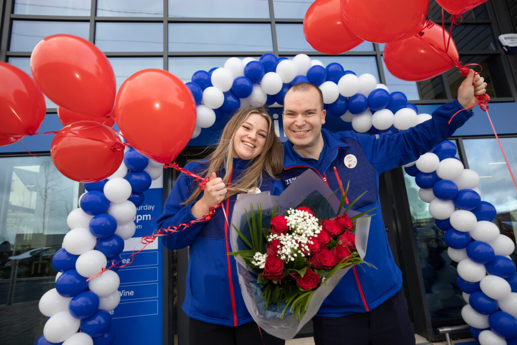 Picture shows Tesco colleagues Holly Cahill; and Mark Doyle as Tesco ...
