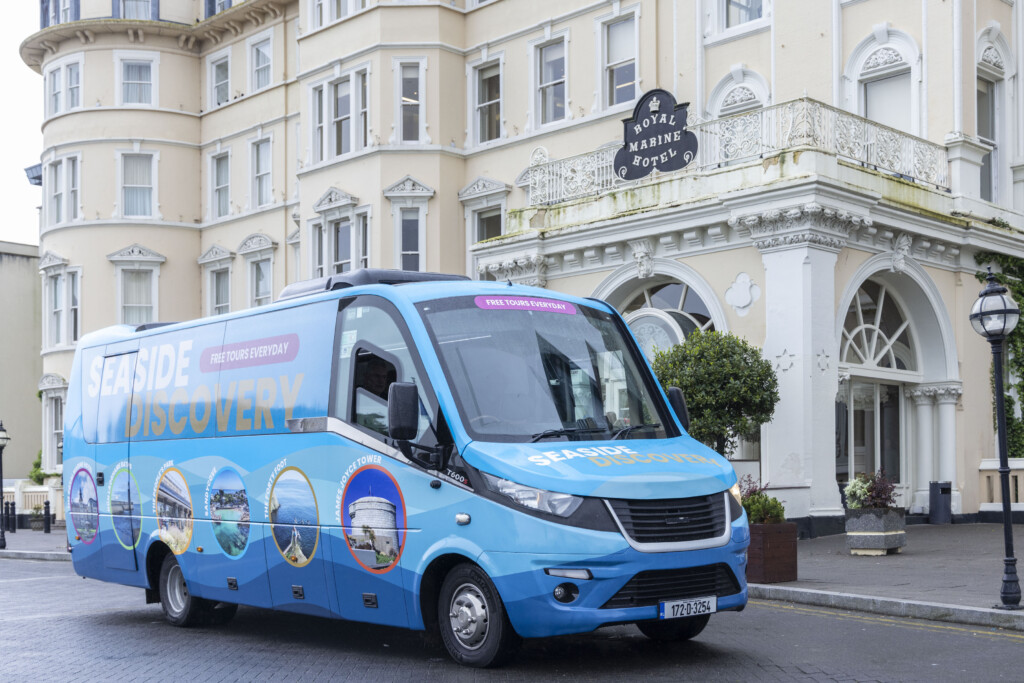 Seaside Discovery Bus outside the Royal Marine Hotel, Dún Laoghaire